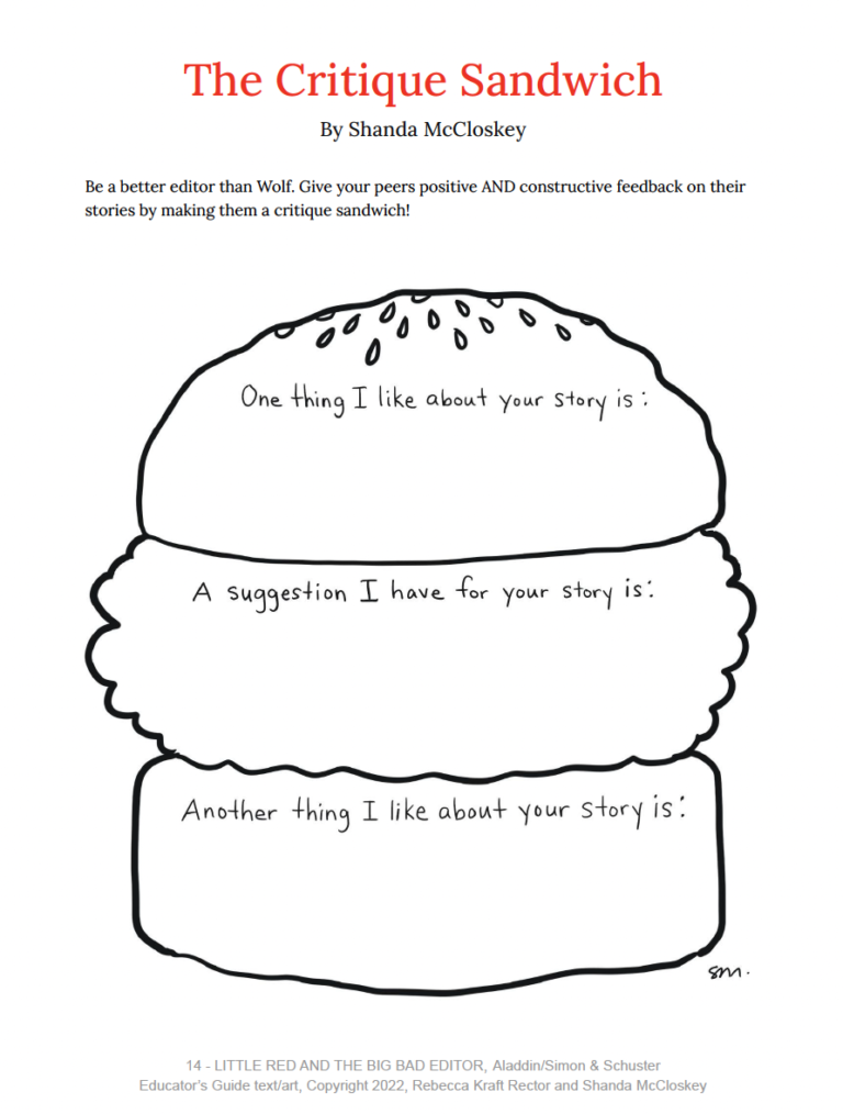 Critique Sandwich Graphic Organizer for Students (Printable) | Shanda ...